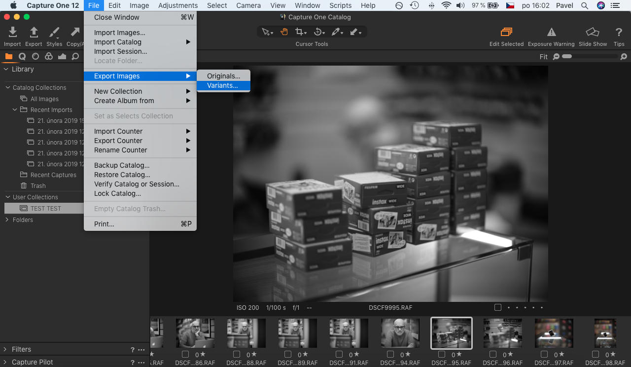 Capture ONE EXPRESS FUJIFLM 9 (Export fotografií | variants) | Fujifoto.cz